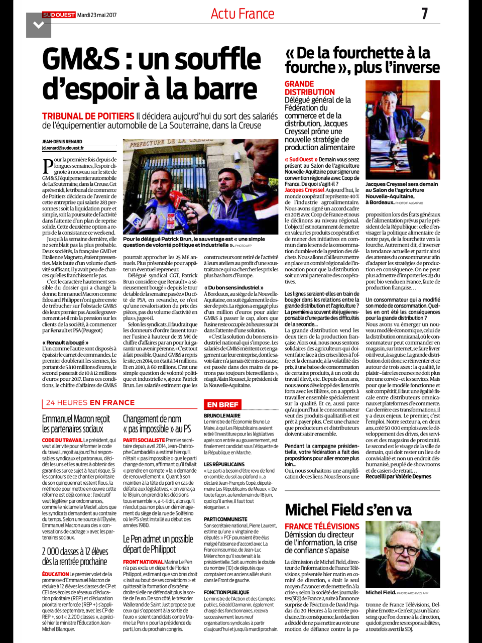 Actualités de la FCD - Interview de Jacques Creyssel Au journal "Sud ...